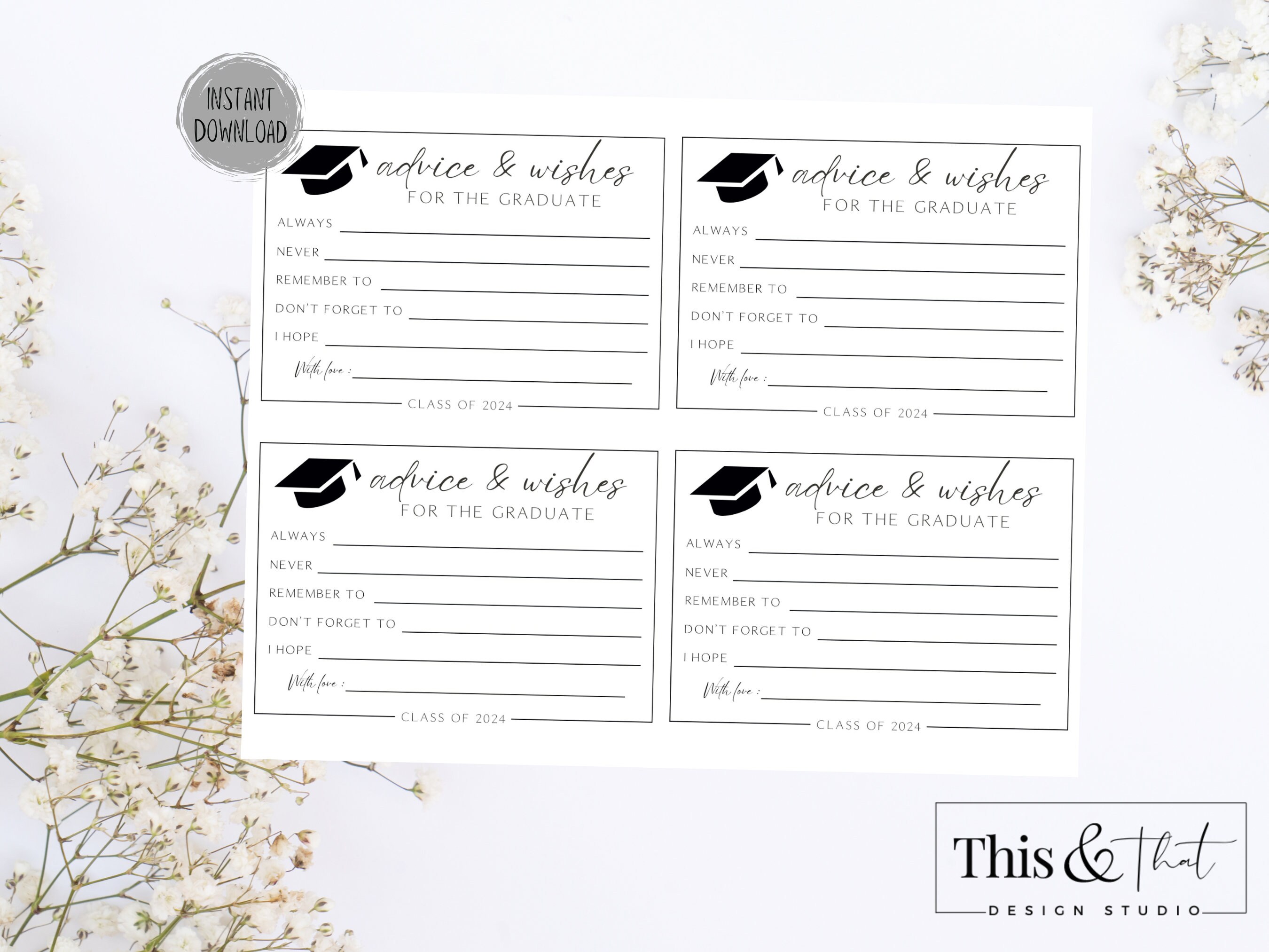 Graduation Sign Printable Sign Printable Grad Party Advice and Wishes ...