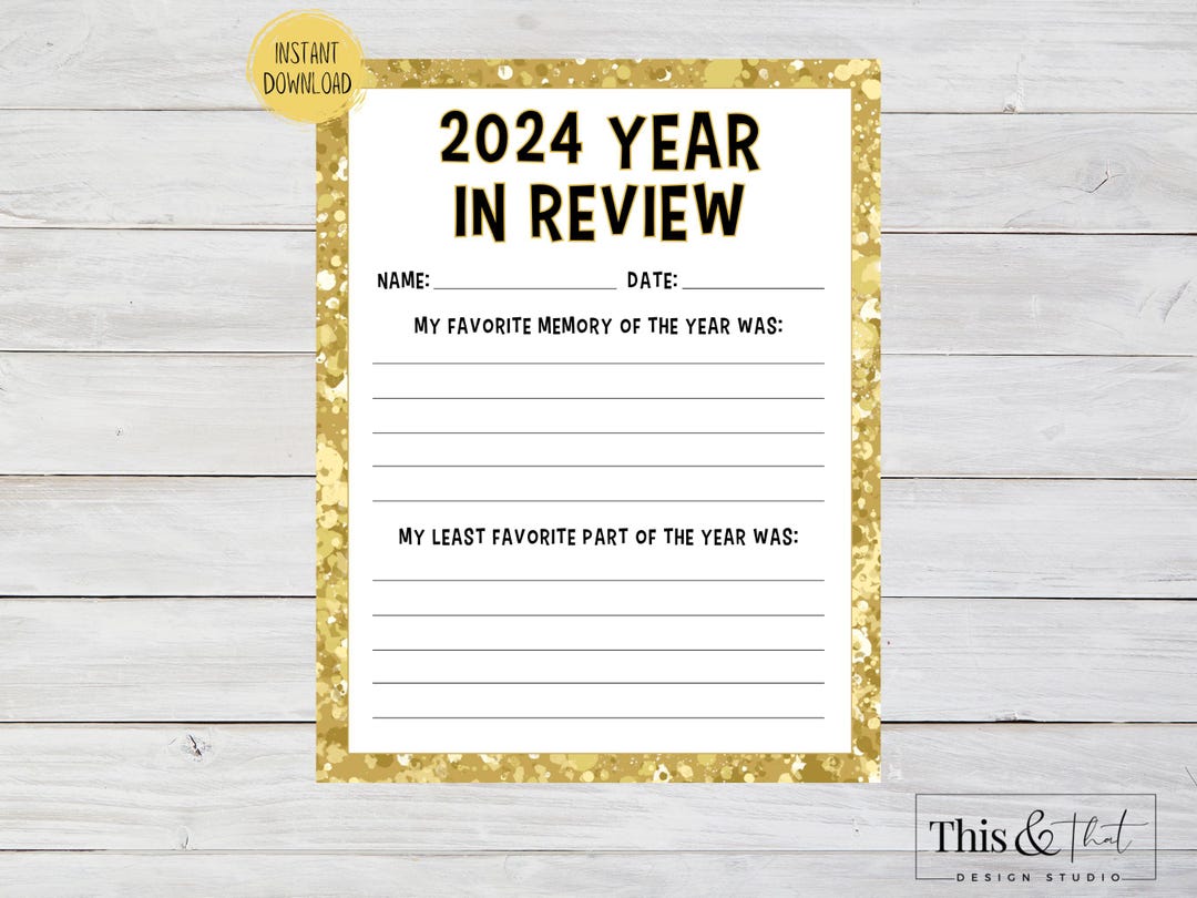 2024 Year in Review New Years Resolution Printable | New Years ...