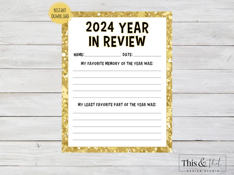 2024 Year in Review New Years Resolution Printable | New Years ...