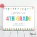 Last Day of 4th Grade Printable Sign | Last Day of School Sign | End of ...