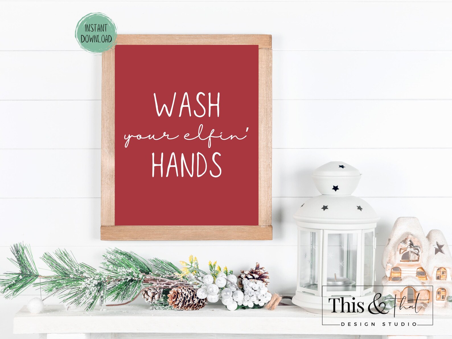 Wash Your Elfin' Hands Printable Christmas Decor | Funny Christmas ...