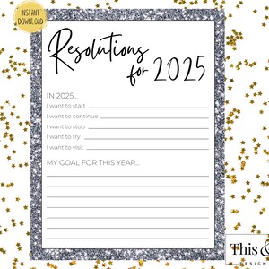 2025 New Years Resolution Printable | New Years Resolutions List ...