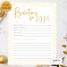 2024 New Years Resolution Printable New Years Resolutions List Template ...