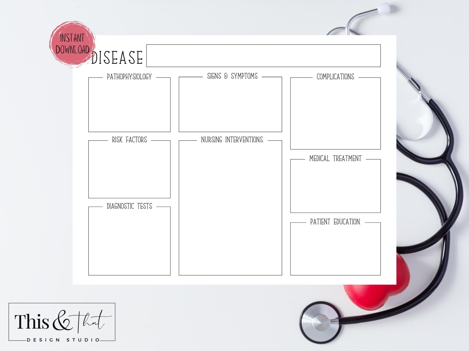 Pathophysiology Concept Map Printable | Nursing School Study Guide ...