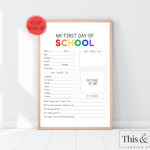 First Day of School Printable Sign | First Day of School Interview ...