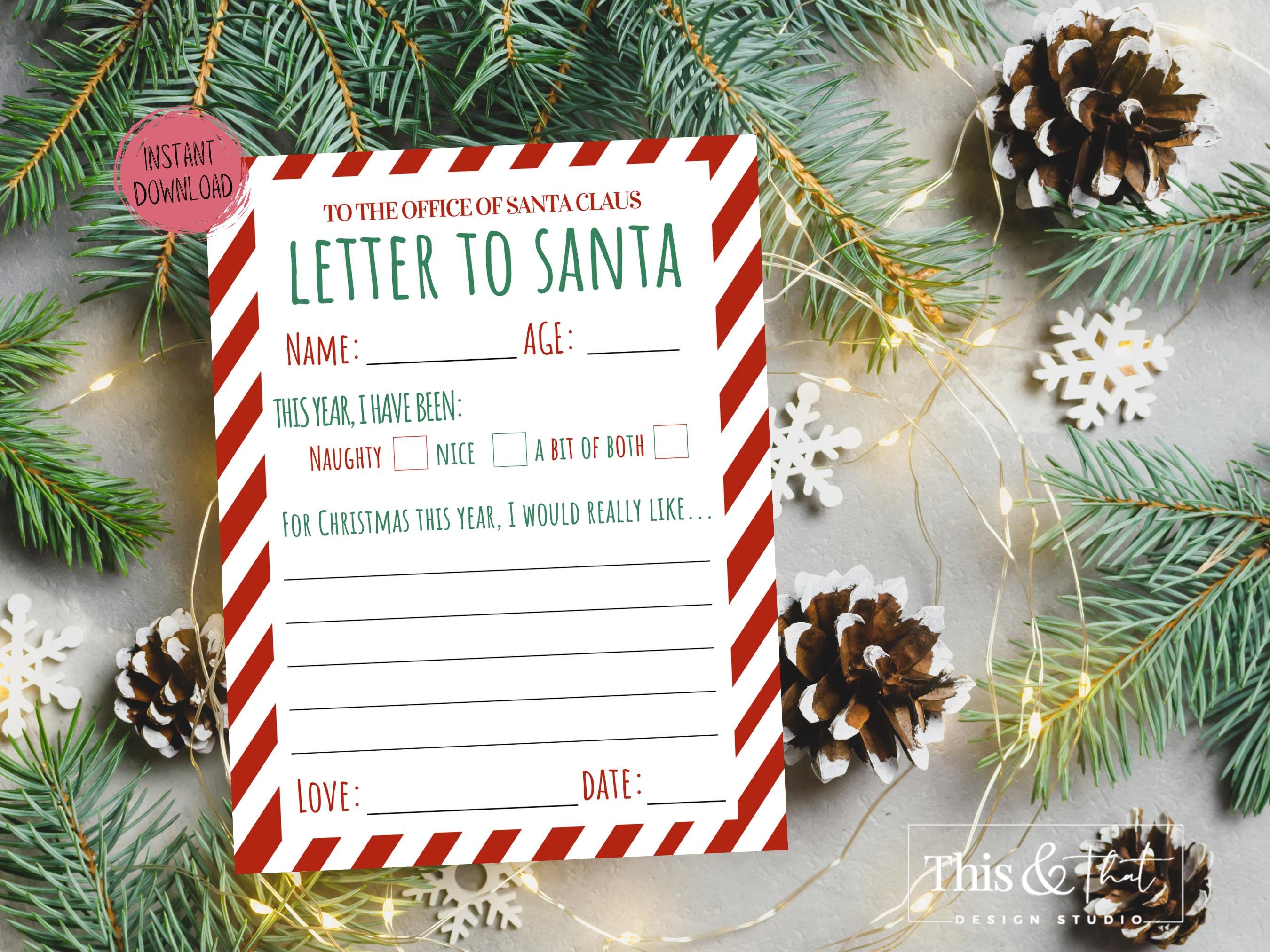 Dear Santa Printable Christmas Letter Letter to Santa Wishlist ...