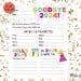 2025 New Years Resolution Printable | Goodbye 2024 Hello 2025 Kid ...