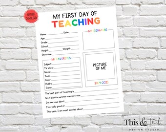 First Day of School Questionnaire | Back to School Printable | All ...