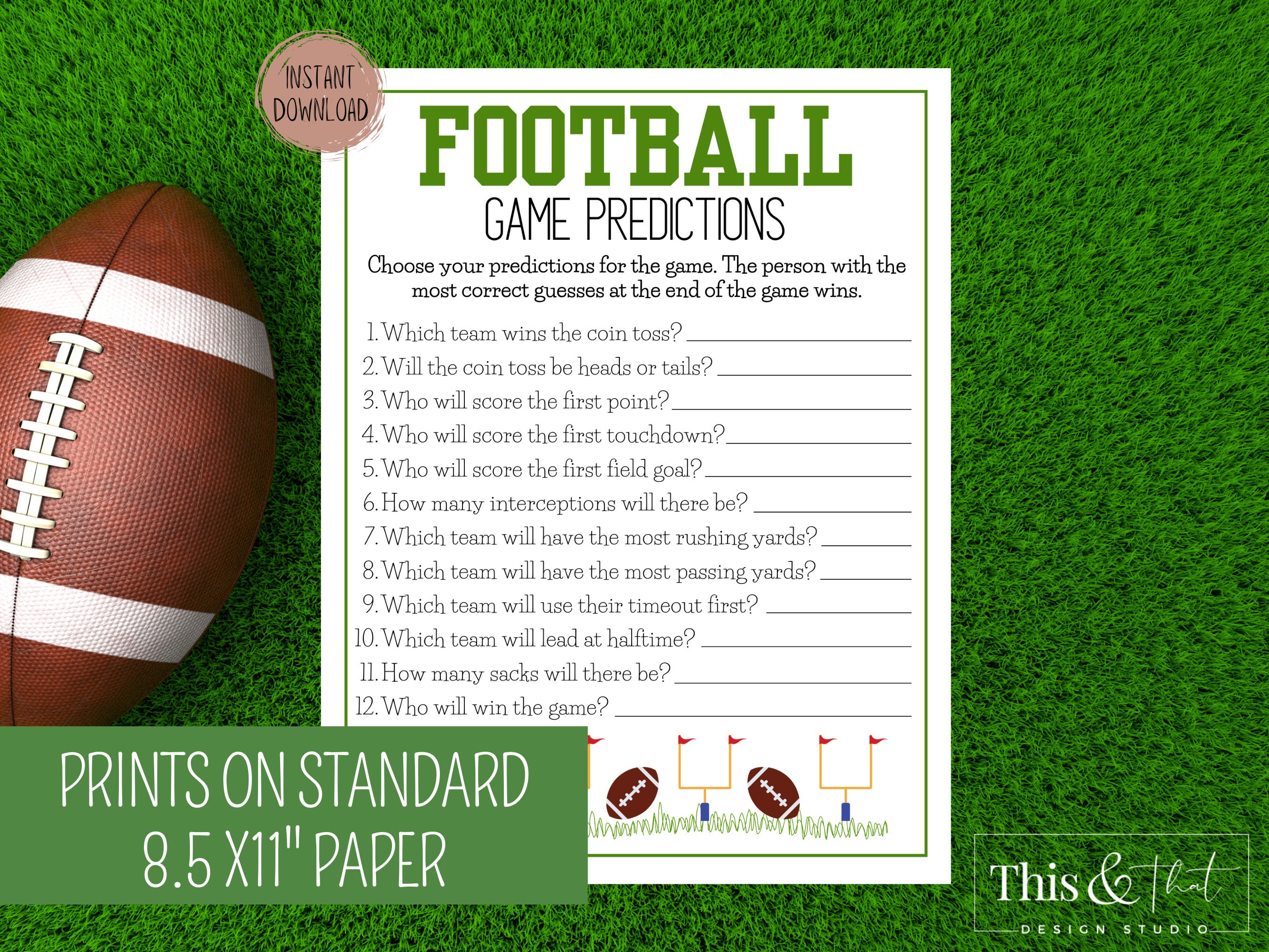 Football Game Predictions Printable | NFL Sunday Football Printable ...
