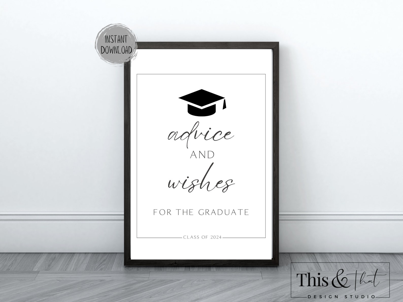 Graduation Sign Printable Sign Printable Grad Party Advice and Wishes ...