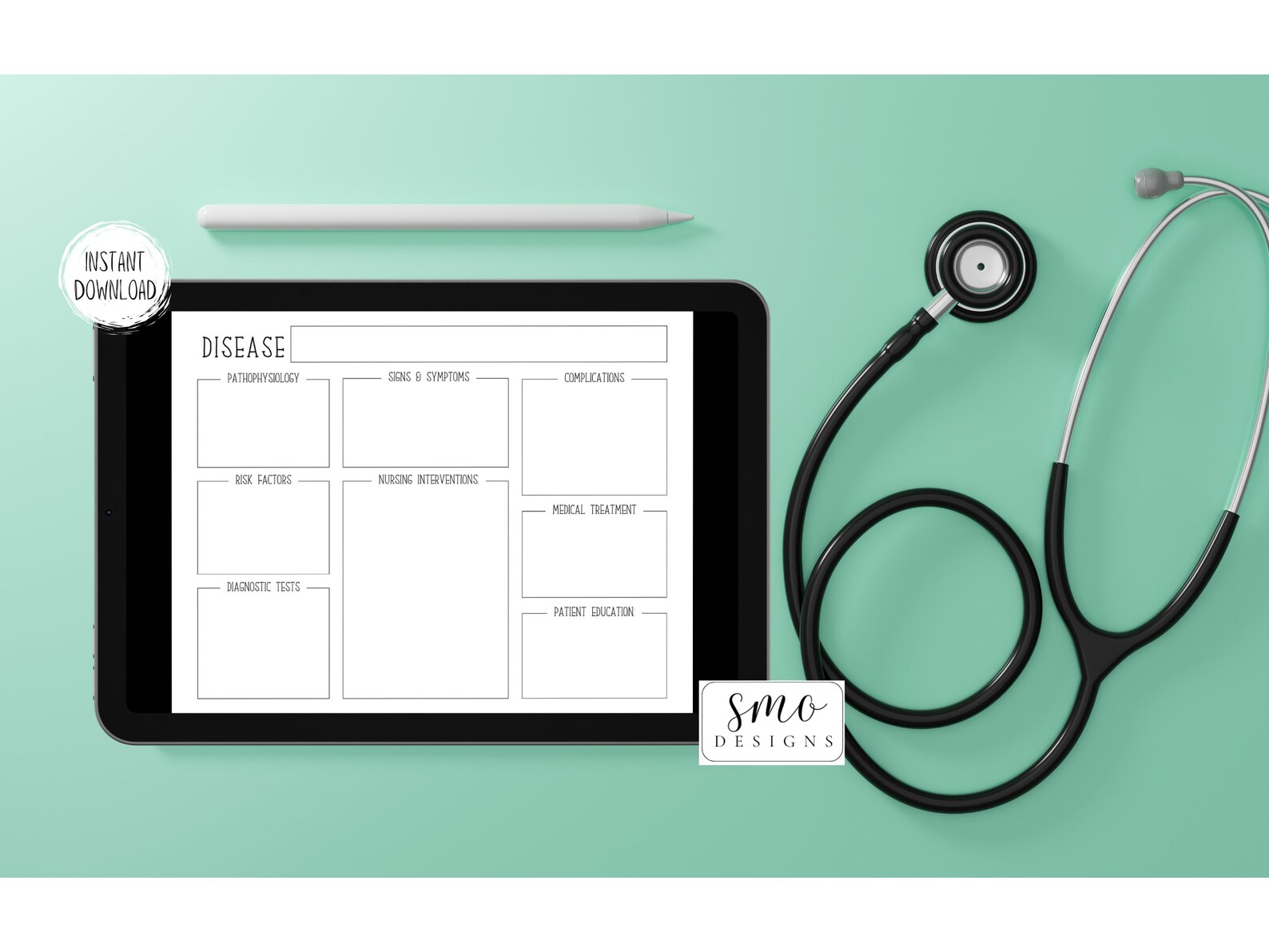 Pathophysiology Concept Map Printable Nursing School Study Guide ...