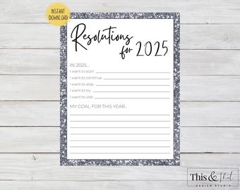 2025 New Years Resolution Printable | Goodbye 2024 Hello 2025 Kid ...