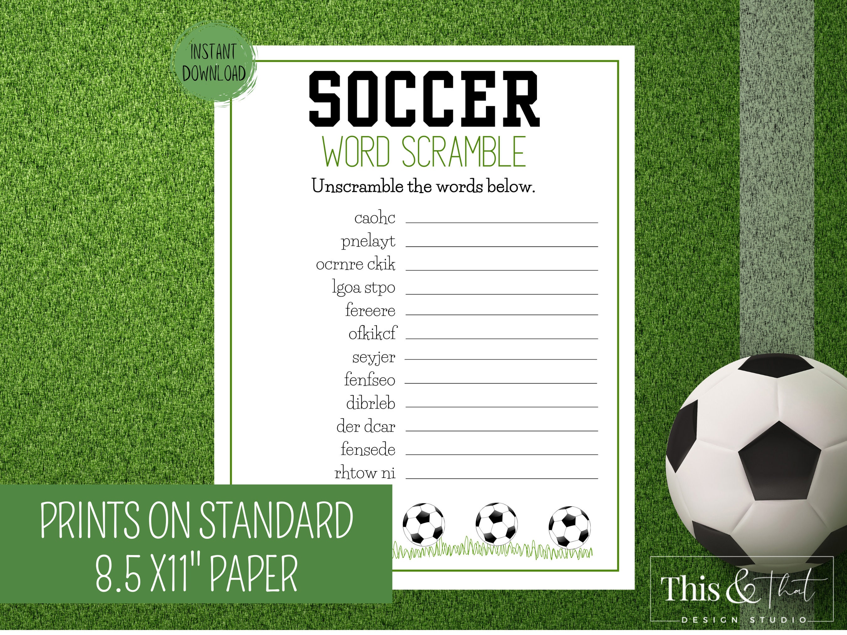 Soccer Word Scramble Printable Game | Printable Soccer Game Sports ...