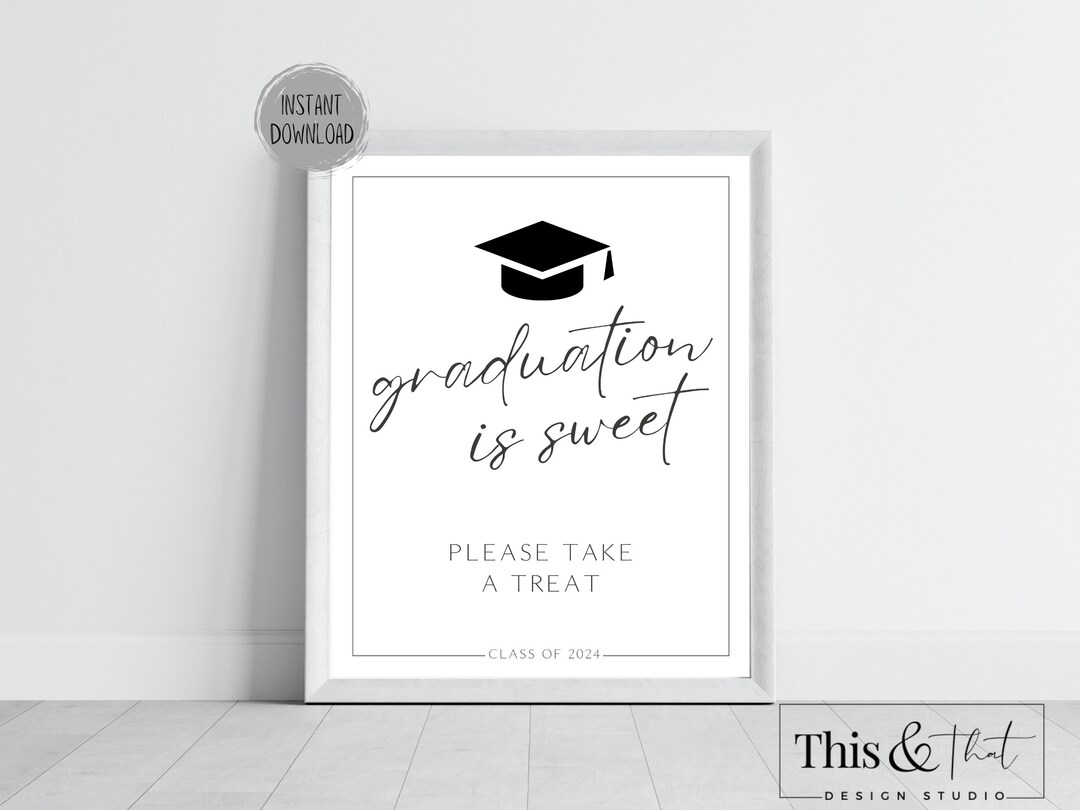 Graduation Sign Printable Sign | Printable Grad Party Graduation is ...