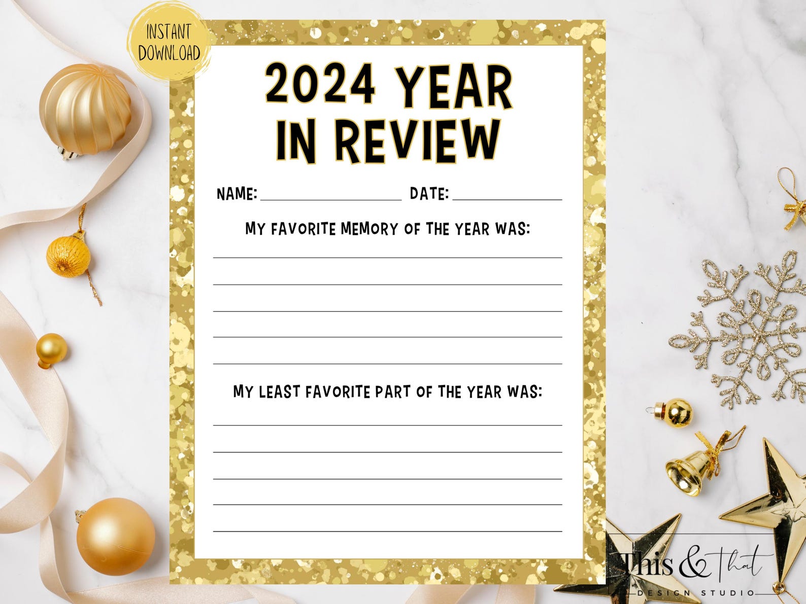2024 Year in Review New Years Resolution Printable | New Years ...