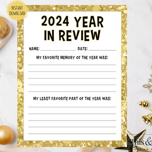 2024 Year in Review New Years Resolution Printable New Years Printable ...