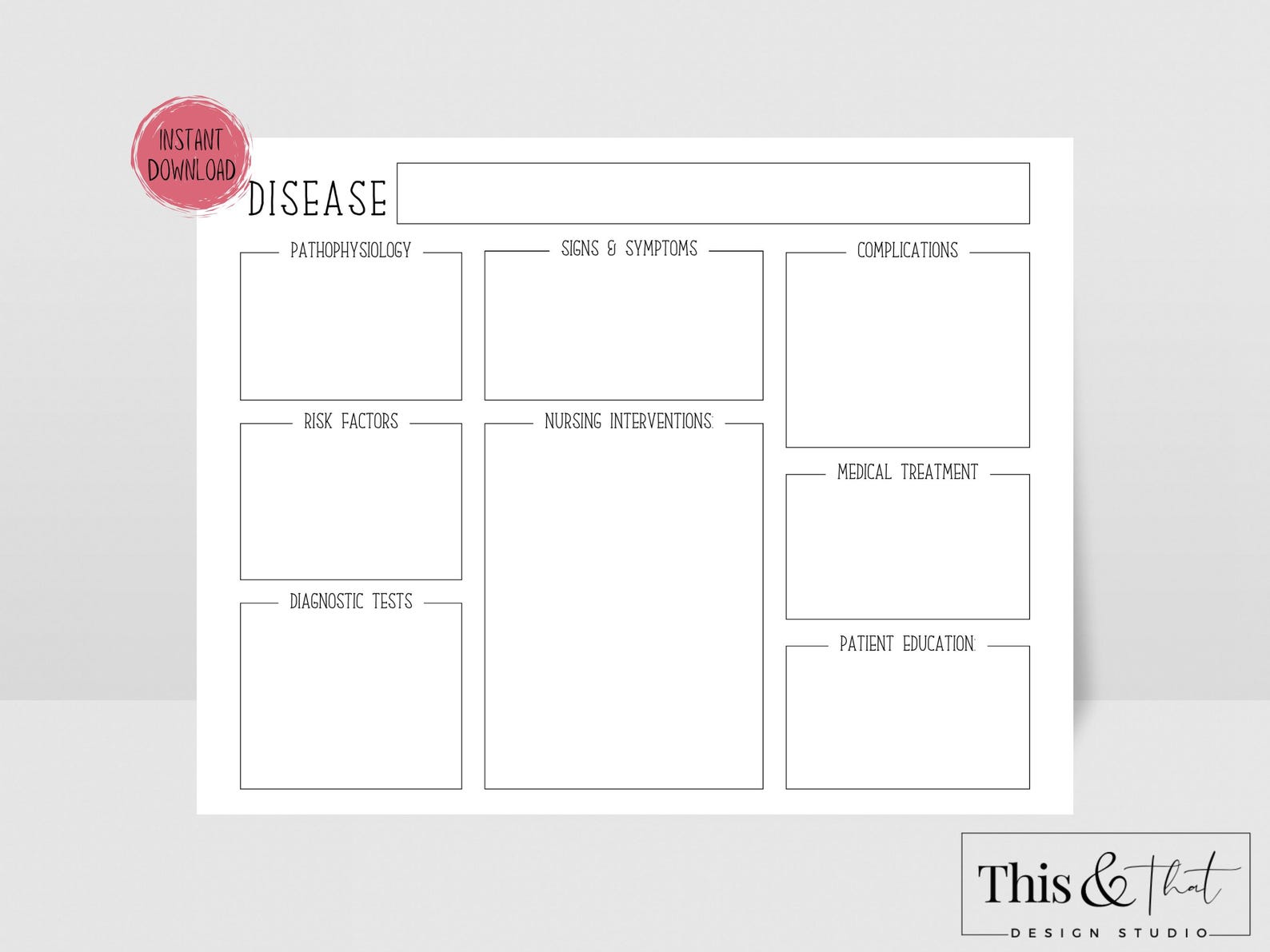 Pathophysiology Concept Map Printable Nursing School Study Guide ...