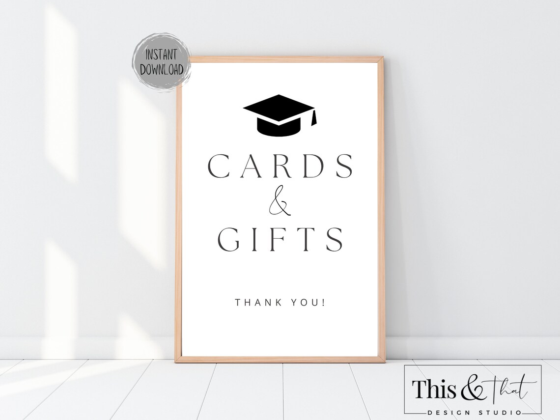 Graduation Sign Printable Sign Printable Graduation Party Cards & Gifts ...