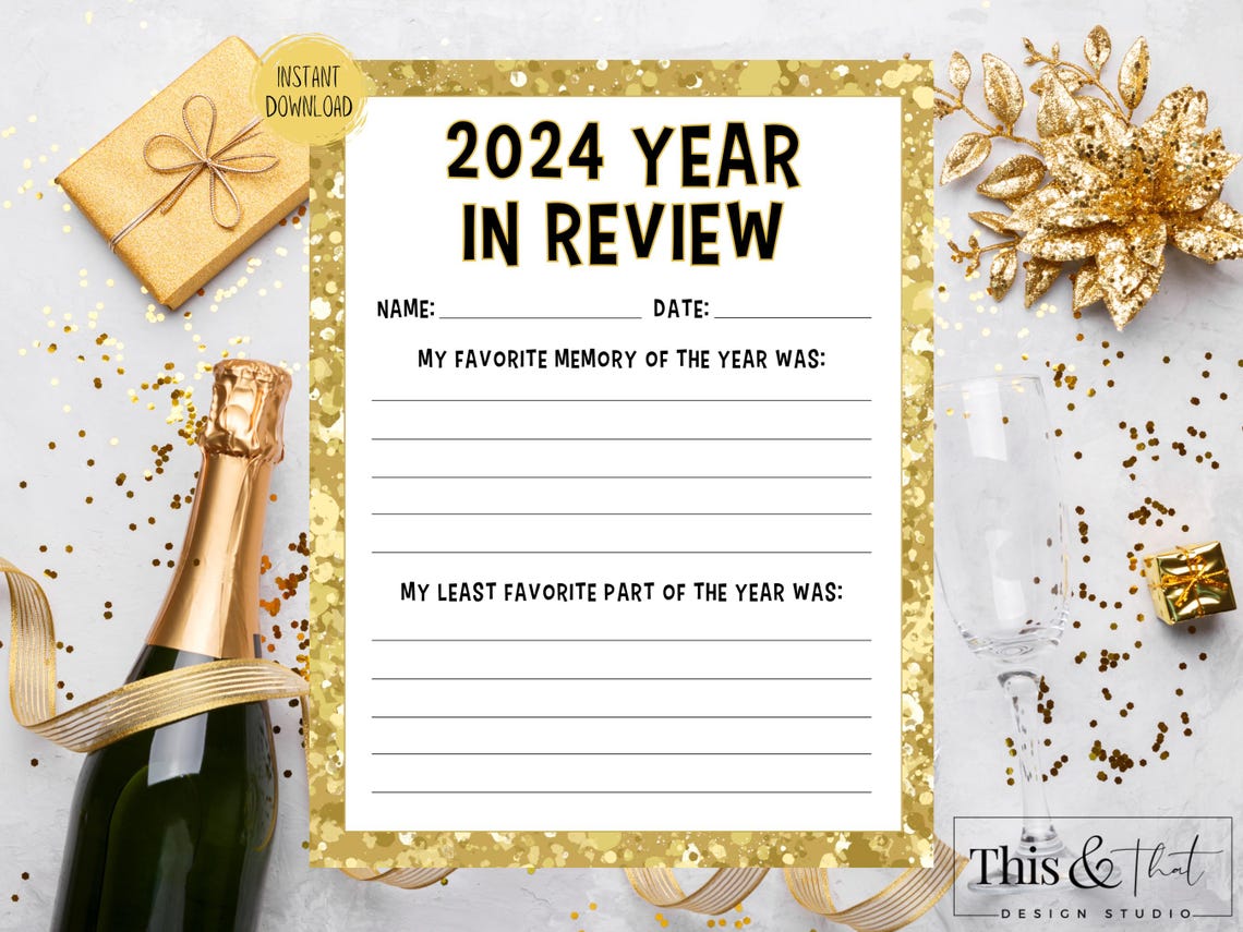 2024 Year in Review New Years Resolution Printable | New Years ...