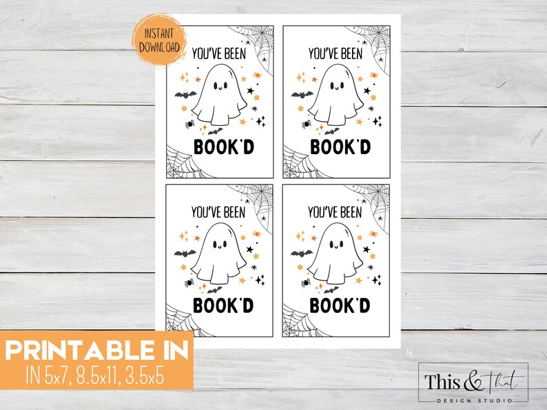 You Have Been Book'd Printable | You've Been Booed Halloween Sign ...