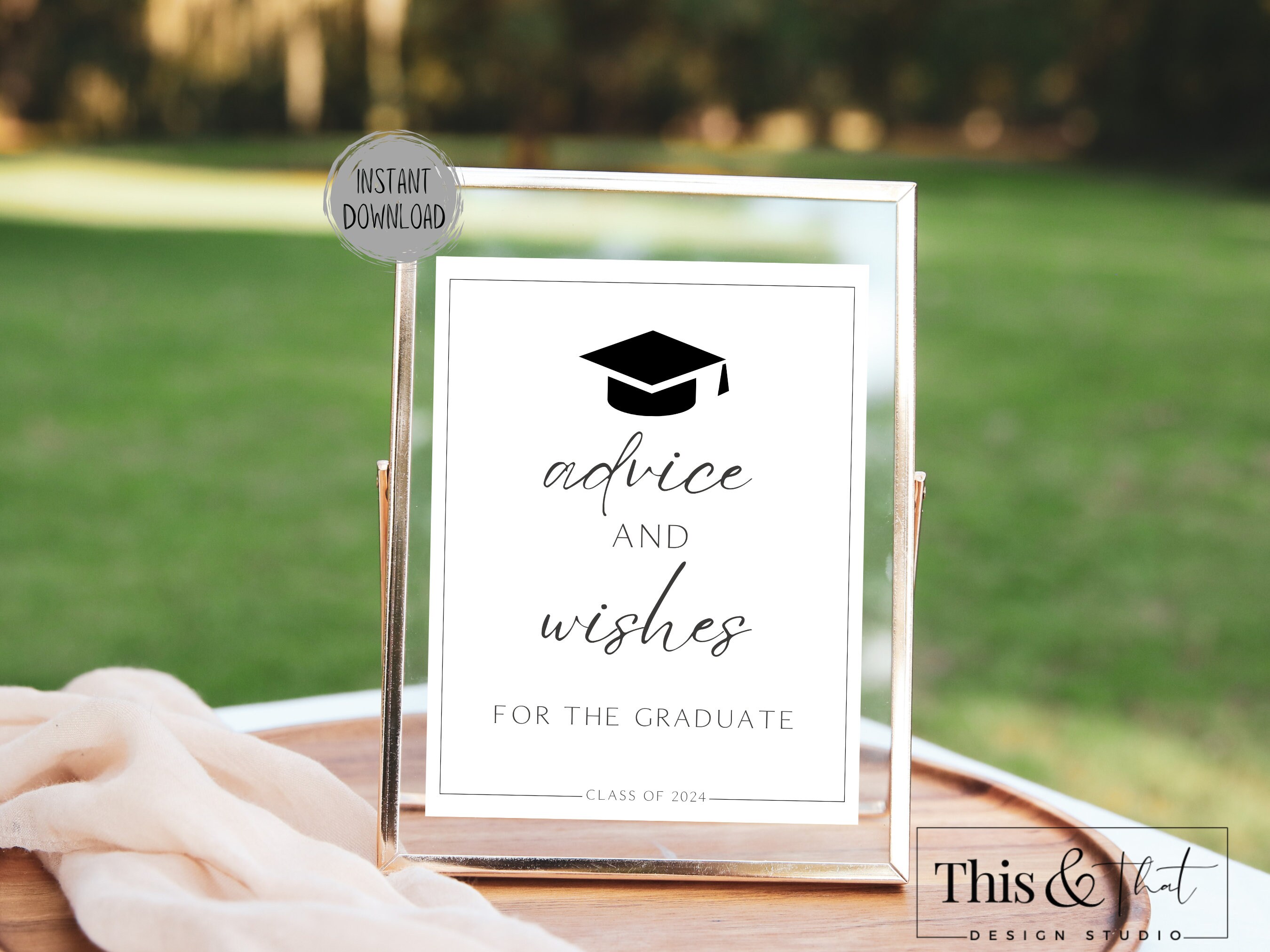 Graduation Sign Printable Sign Printable Grad Party Advice and Wishes ...