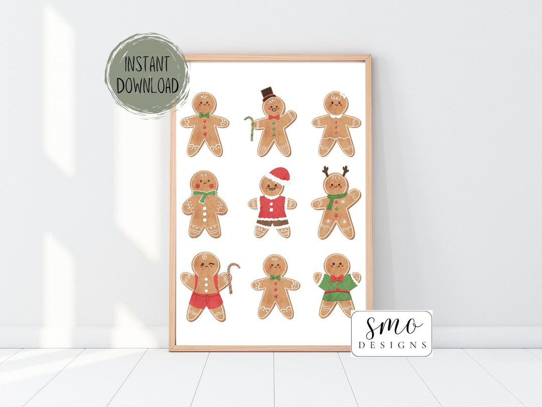 Gingerbread People Printable | Wall Decor | Christmas Printable Sign ...