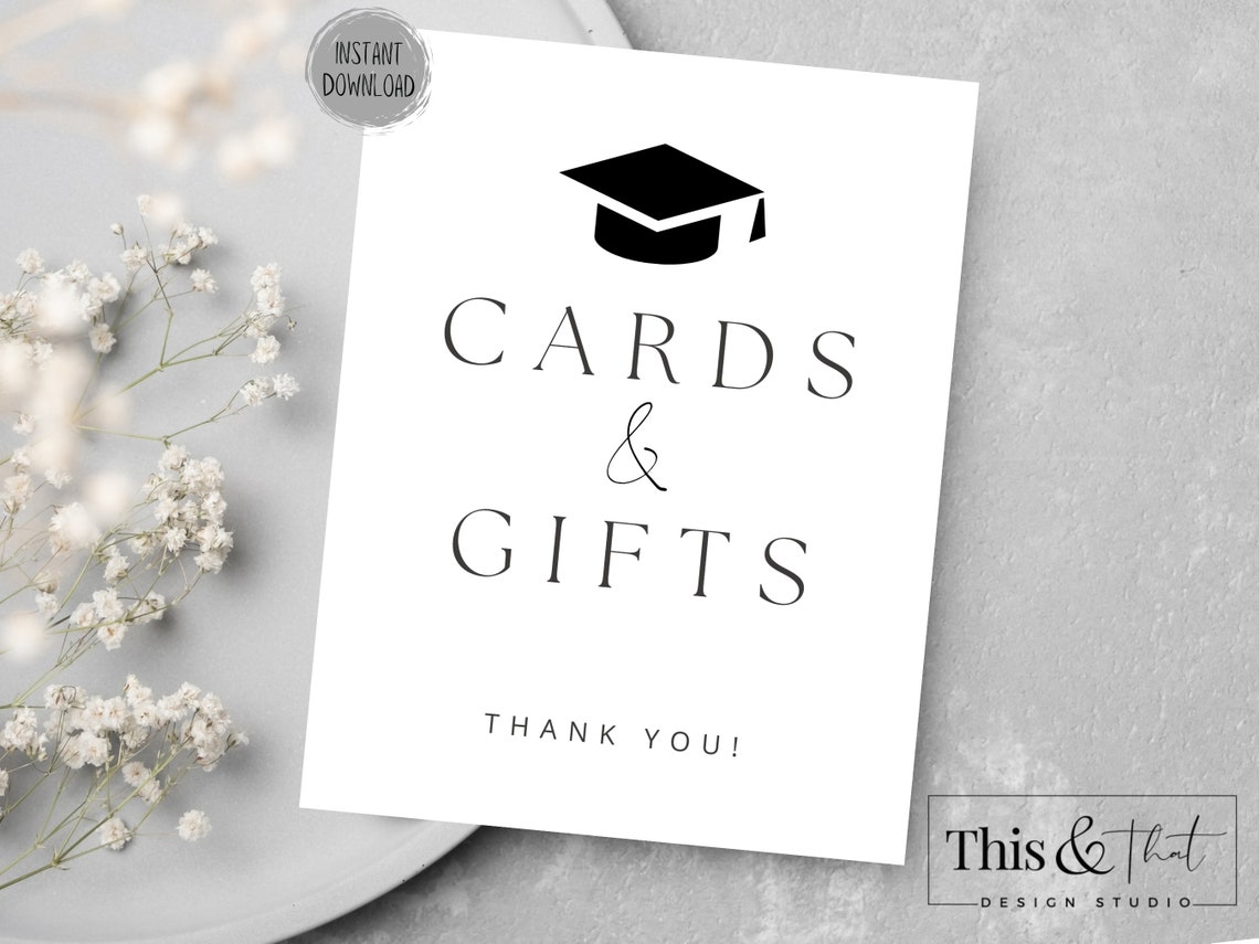Graduation Sign Printable Sign Printable Graduation Party Cards & Gifts ...