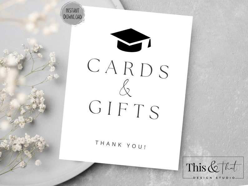 Graduation Sign Printable Sign Printable Graduation Party Cards & Gifts ...