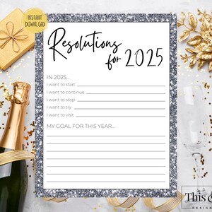 2025 New Years Resolution Printable | New Years Resolutions List ...