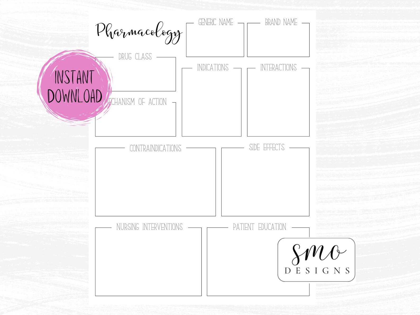 Pharmacology Nursing Template Drug Study Guide Med-surg Cheat - Etsy