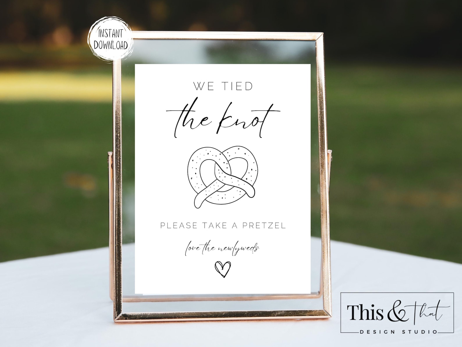 We Tied the Knot Pretzel Bar Sign | Printable Wedding Late Night Snack ...