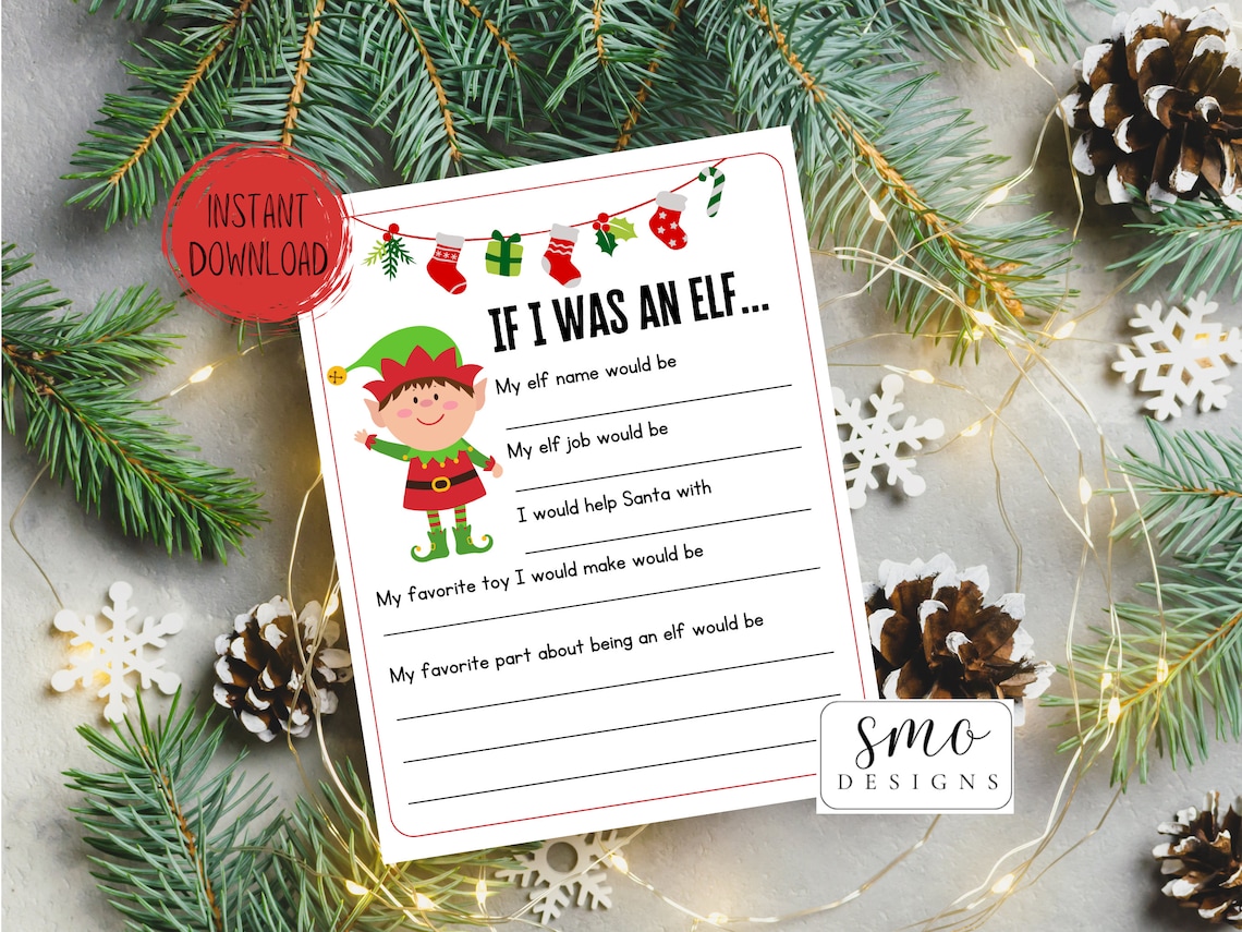 If I Was an Elf Printable Christmas Activity Santa's Elf Printable ...