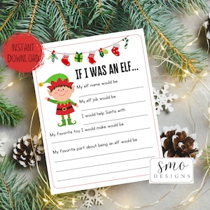 If I Was an Elf Printable Christmas Activity Santa's Elf - Etsy
