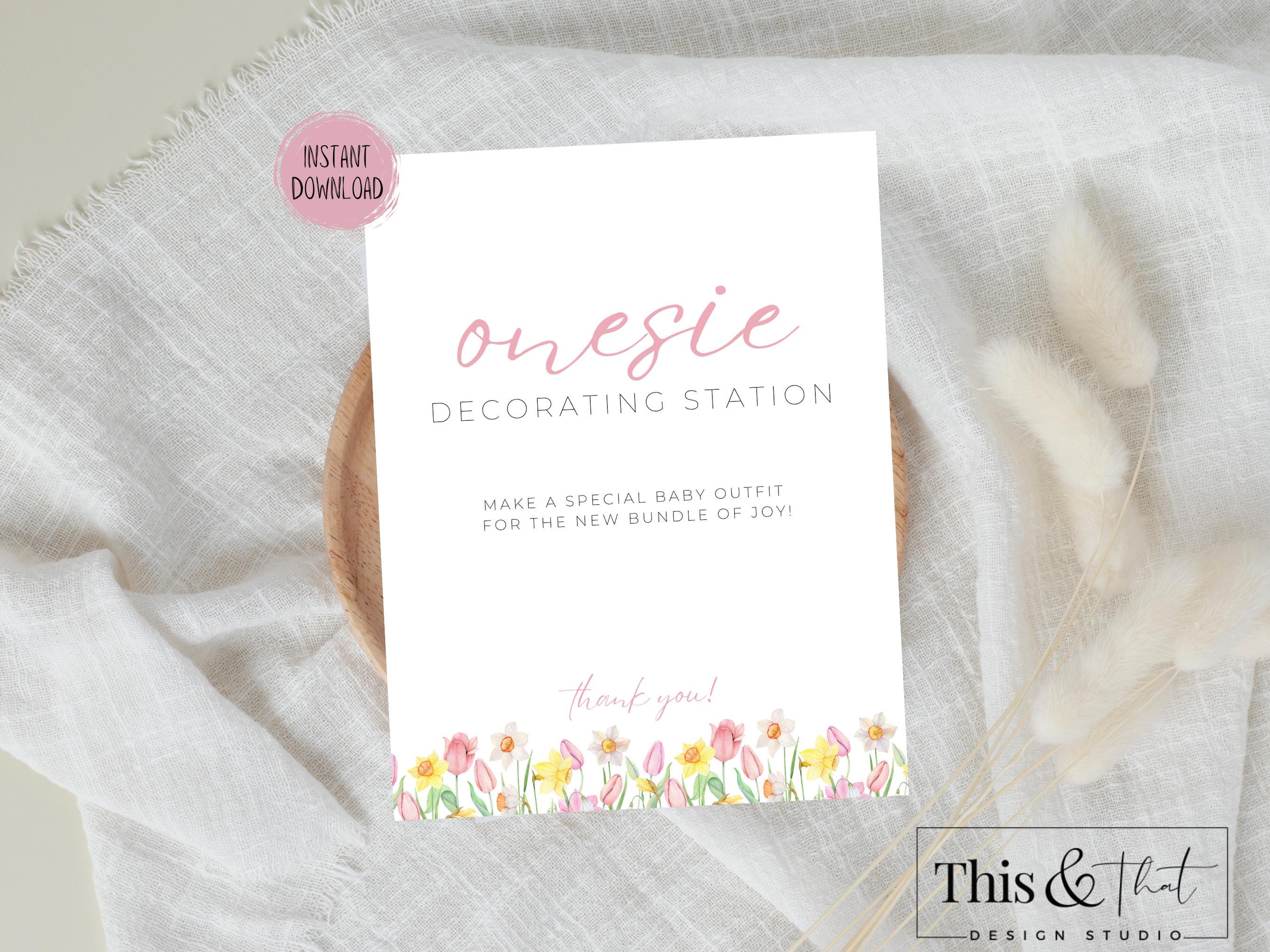 Onesie Decorating Station Sign Printable | Decorate Onesie for Baby ...