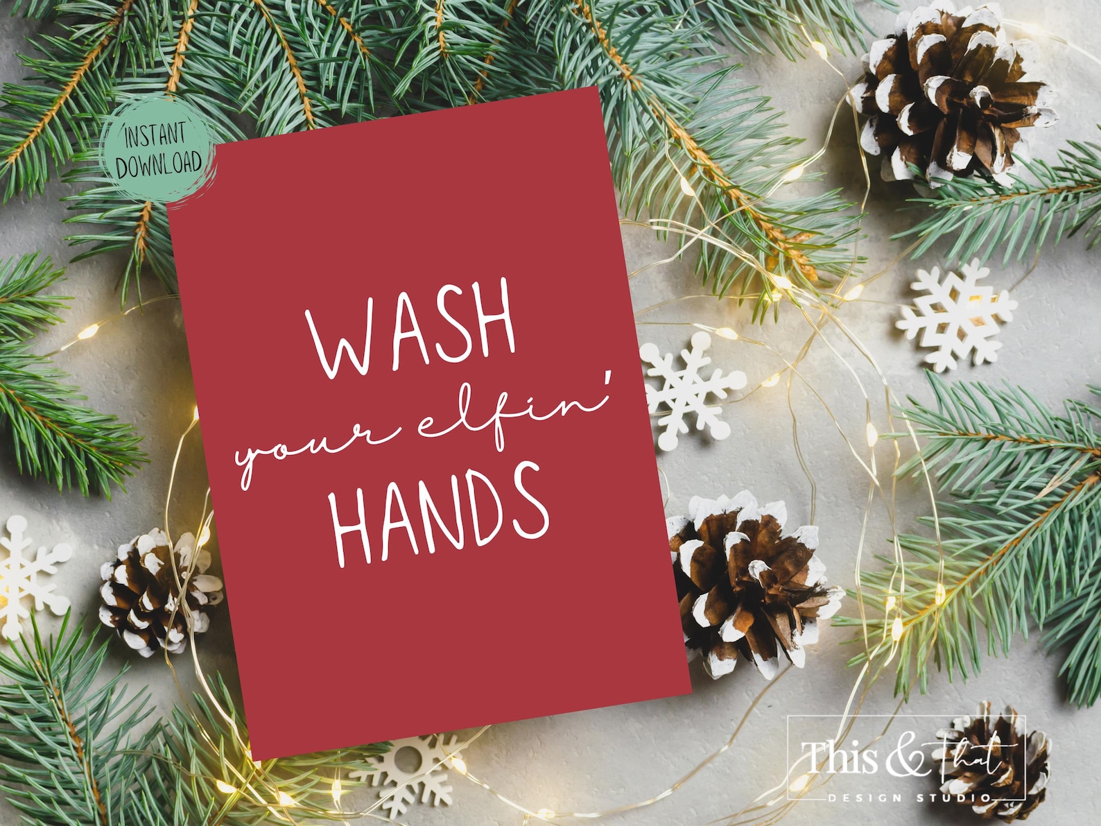 Wash Your Elfin' Hands Printable Christmas Decor | Funny Christmas ...