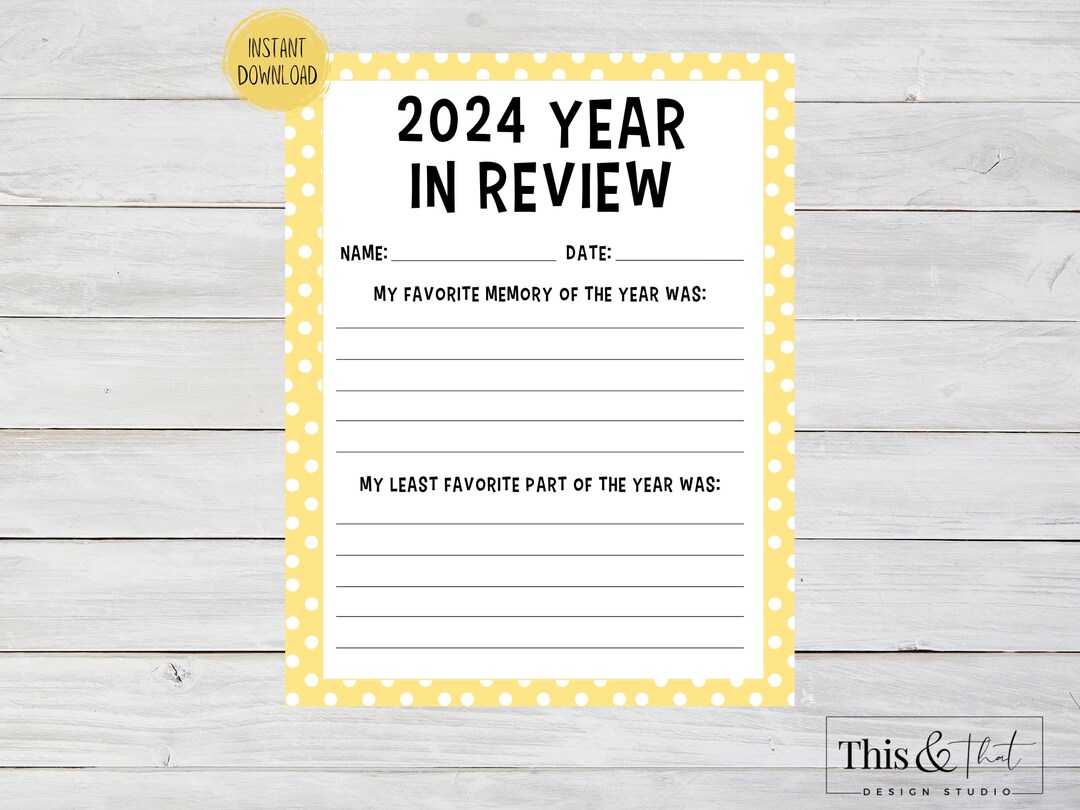 2024 Year in Review New Years Resolution Printable | New Years ...
