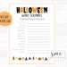 Halloween Word Scramble Halloween Party Game Template Holiday Printable ...