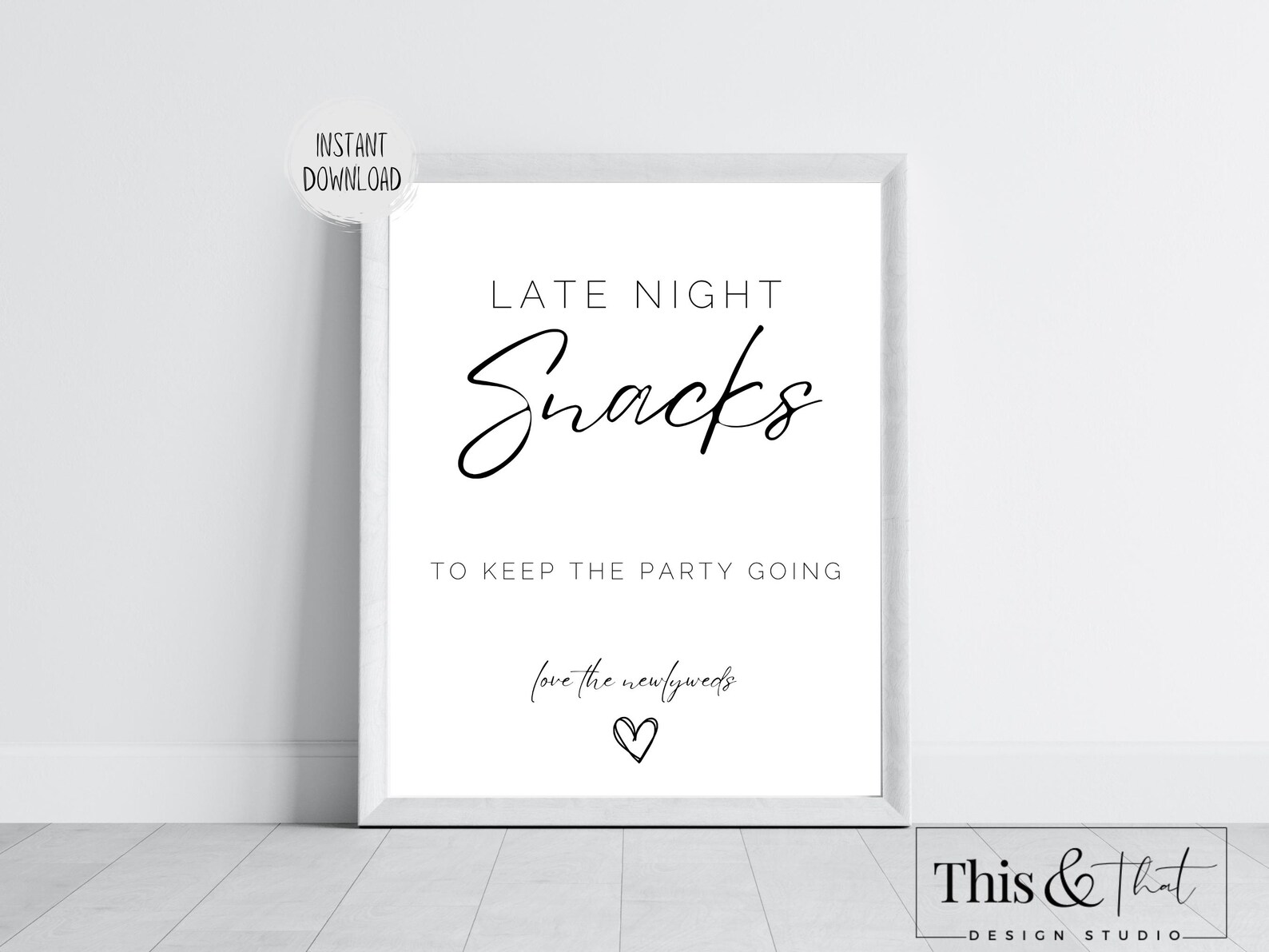 Wedding Late Night Snack Printable Sign | Late Night Food Delivery ...