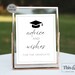 Graduation Sign Printable Sign Printable Grad Party Advice and Wishes ...