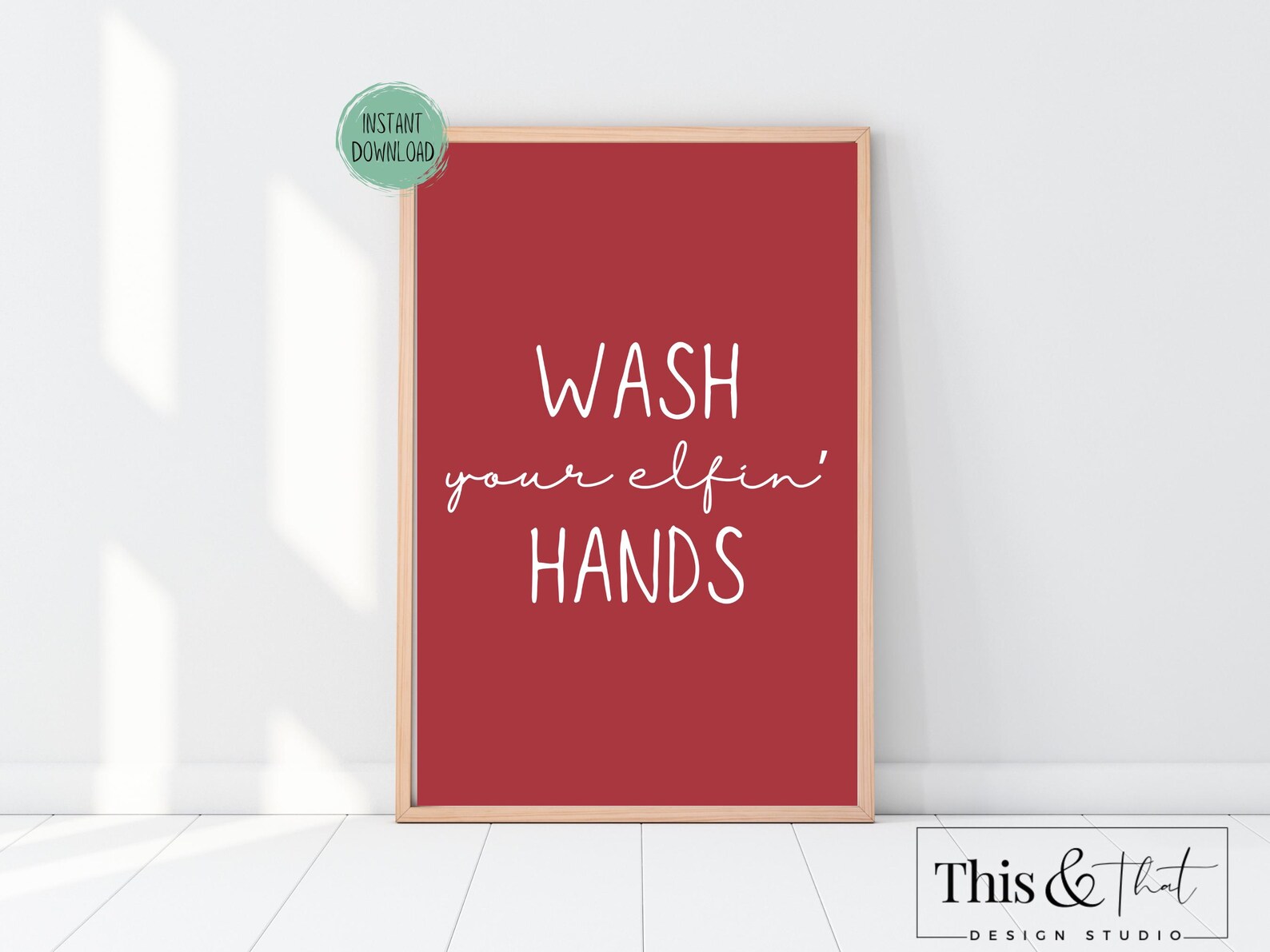 Wash Your Elfin' Hands Printable Christmas Decor | Funny Christmas ...