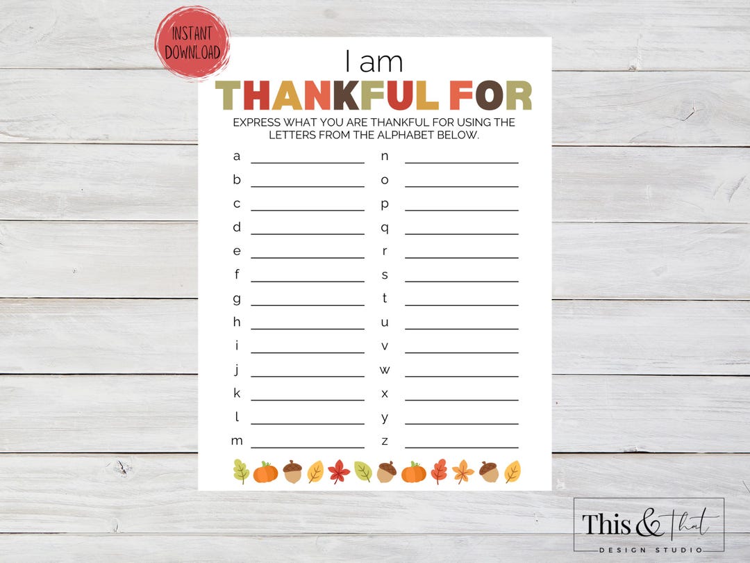 I Am Thankful for Printable Worksheet | Printable Thanksgiving ...