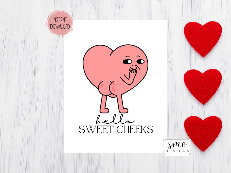 Hello Sweet Cheeks Printable | Valentine's Day Bathroom Decor ...