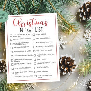 Christmas Bucket List Printable | Christmas Activity Bucket List for ...