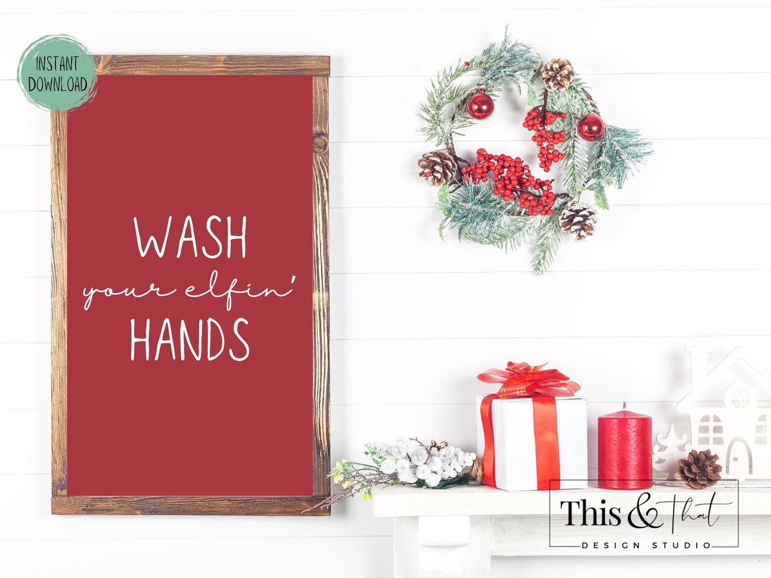 Wash Your Elfin' Hands Printable Christmas Decor | Funny Christmas ...
