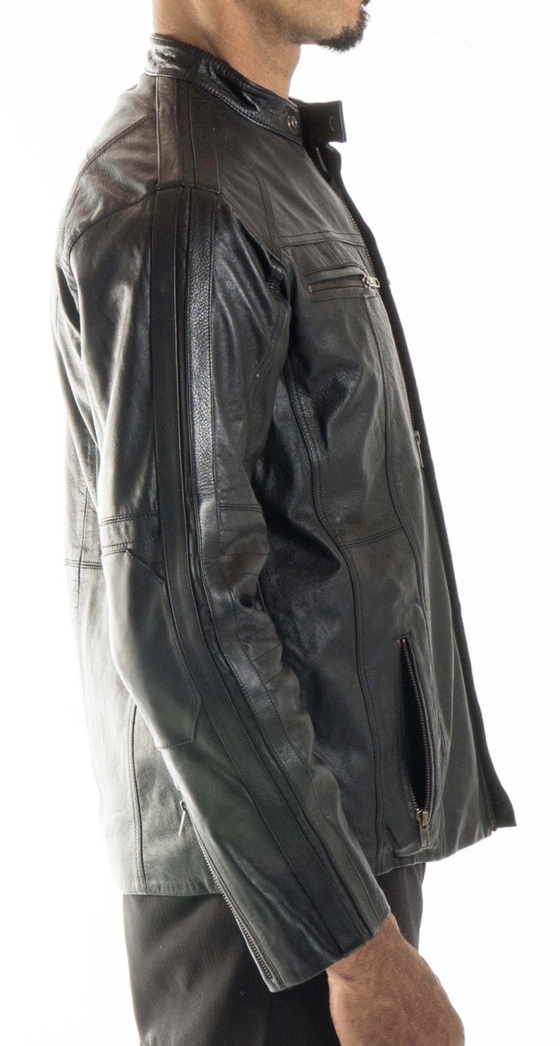 Torque Leather Men's Moto Jacket - Etsy