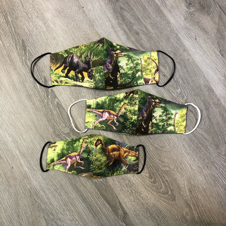 T-rex Kids Dinosaur Print Face Mask Boys Realistic Dinosaurs | Etsy