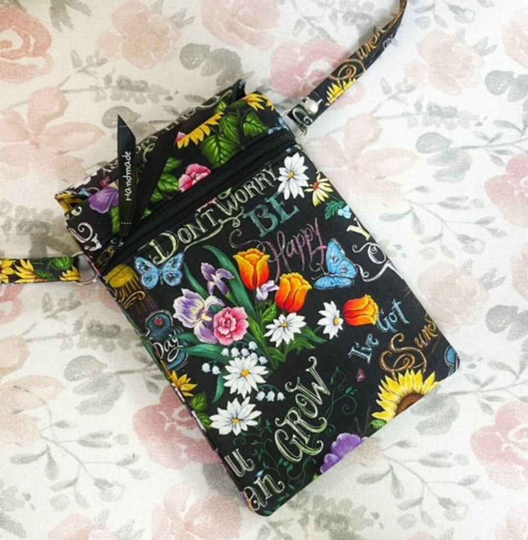 Handmade Double Pouch Crossbody Purse Cotton Fabric Phone - Etsy
