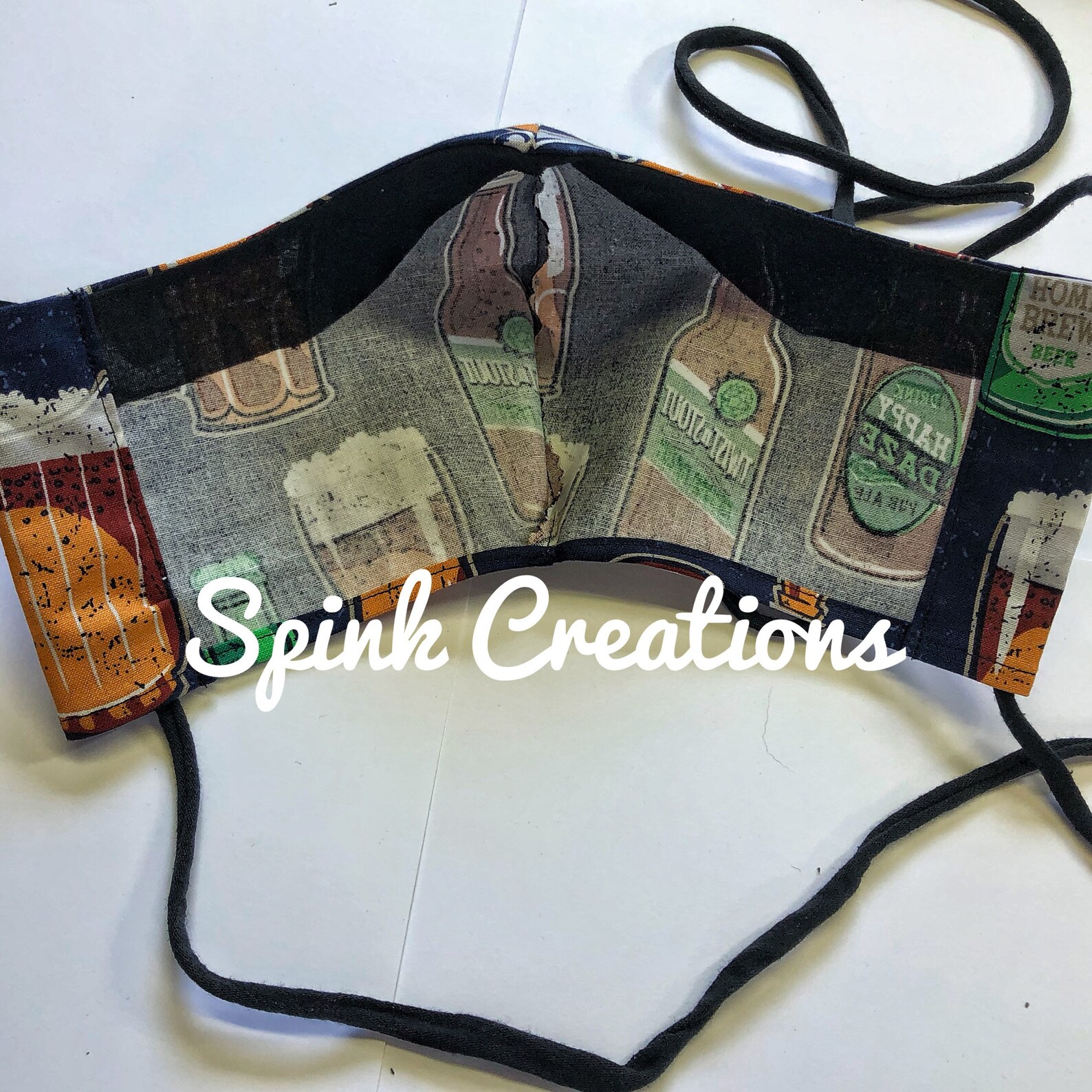 Mens Blue Beer Print Cotton Face Mask Made in USA Beer | Etsy