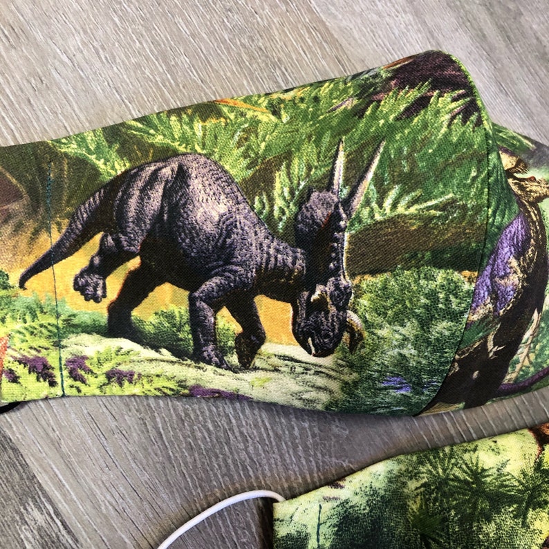 T-rex Kids Dinosaur Print Face Mask Boys Realistic Dinosaurs | Etsy