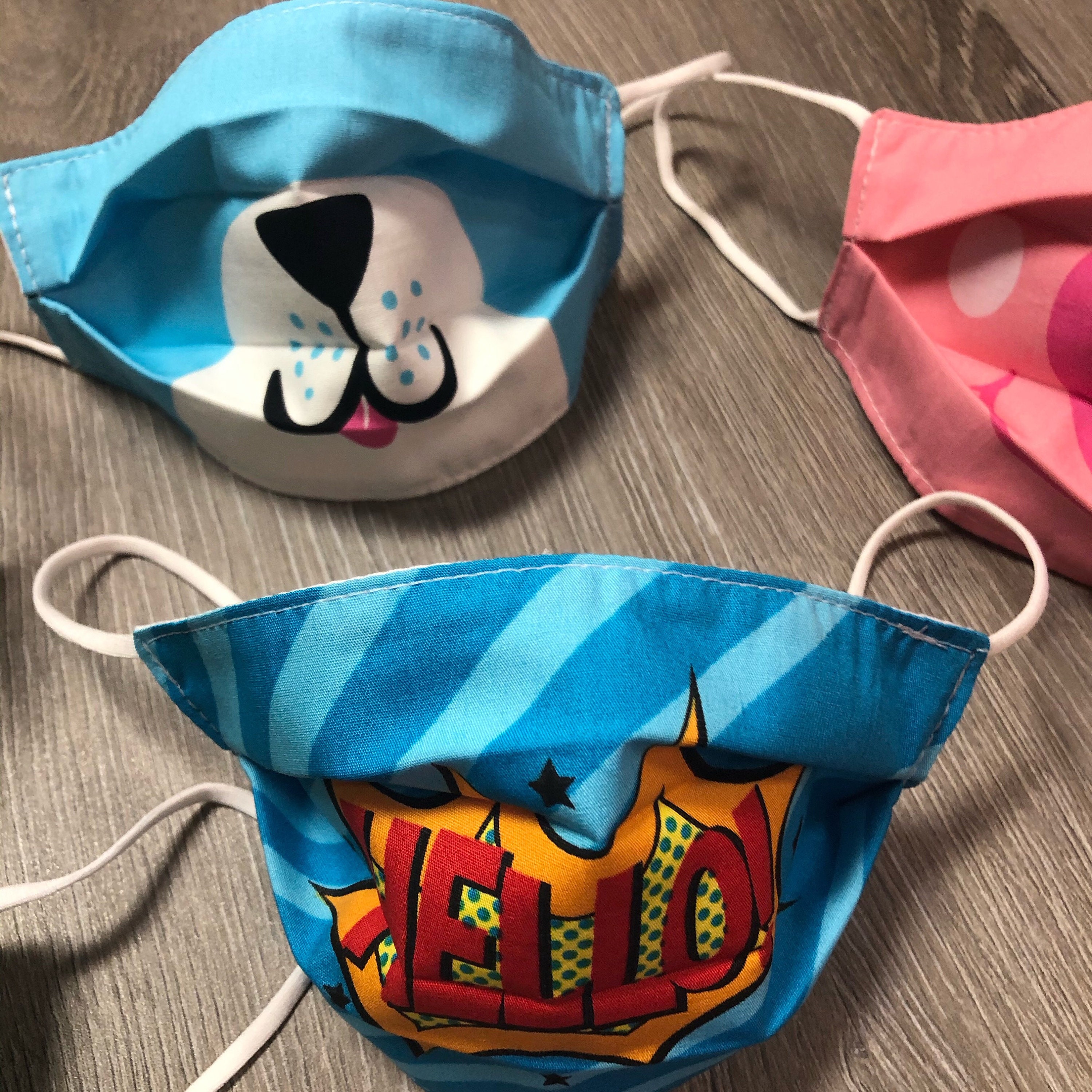 Fun Pleated Childrens Handmade Fabric Face Masks Animal & - Etsy.de